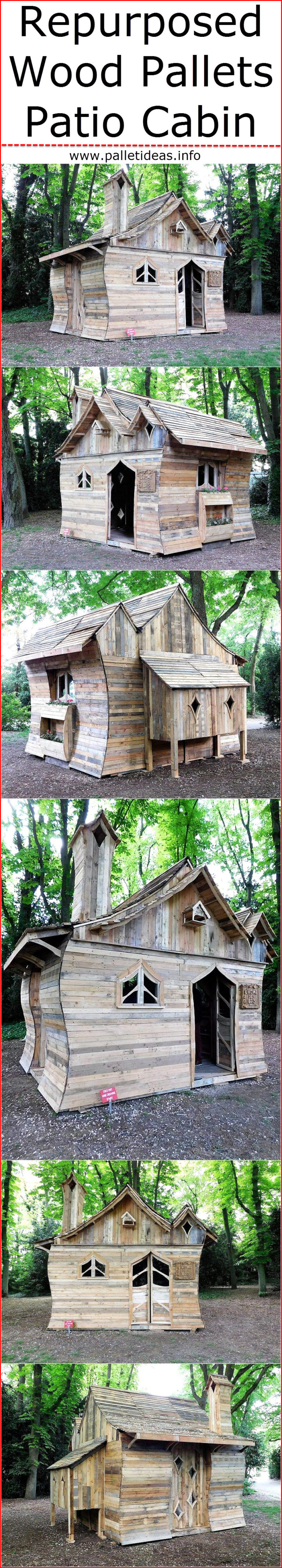 Repurposed Wood Pallets Patio Cabin | Pallet Ideas
