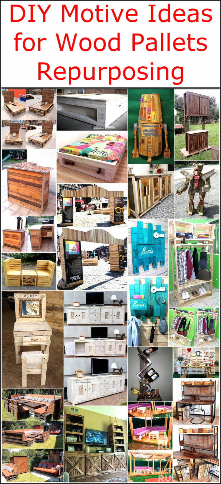 DIY Motive Ideas for Wood Pallets Repurposing | Pallet Ideas