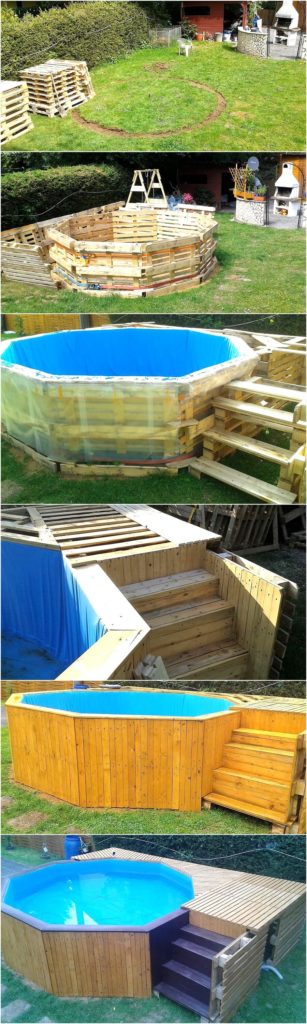 DIY Reclaimed Wood Pallets Garden Pool Plan | Pallet Ideas