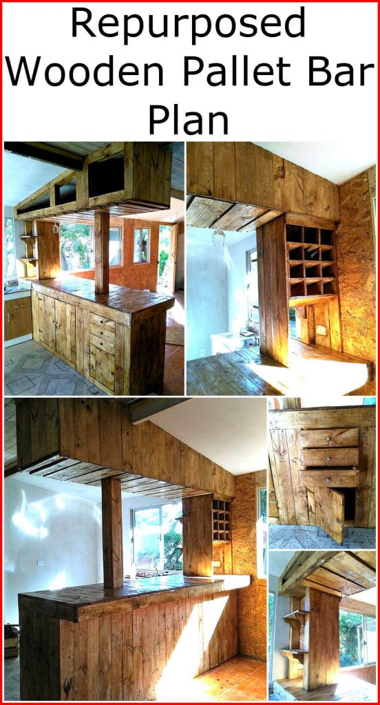 Repurposed Wooden Pallet Bar Plan | Pallet Ideas